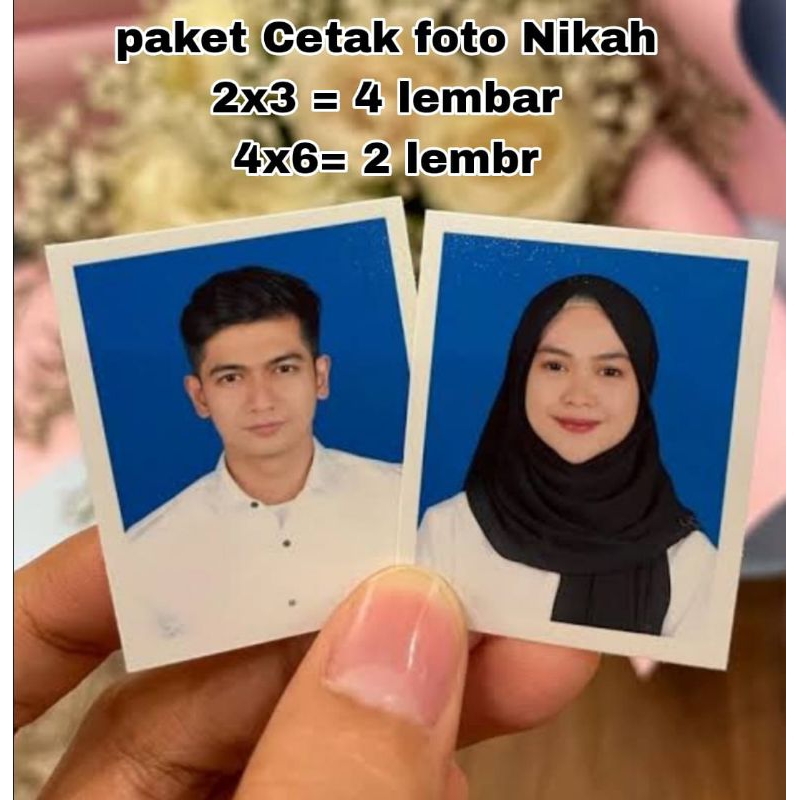 Jual paket cetak foto nikah 2x3 dan 4x6 gratis edit bacground | Shopee Indonesia