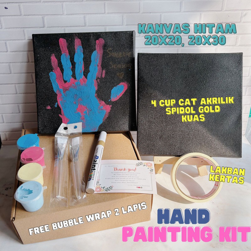 Jual DIY Hand Painting Kit Canvas hitam By Sweetie Seasons | Kanvas Cap ...
