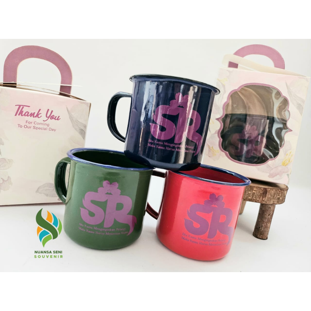 Jual Souvenir Gelas Enamel Cangkir Kopi Minum Mug Kaleng Vintage Cup ...