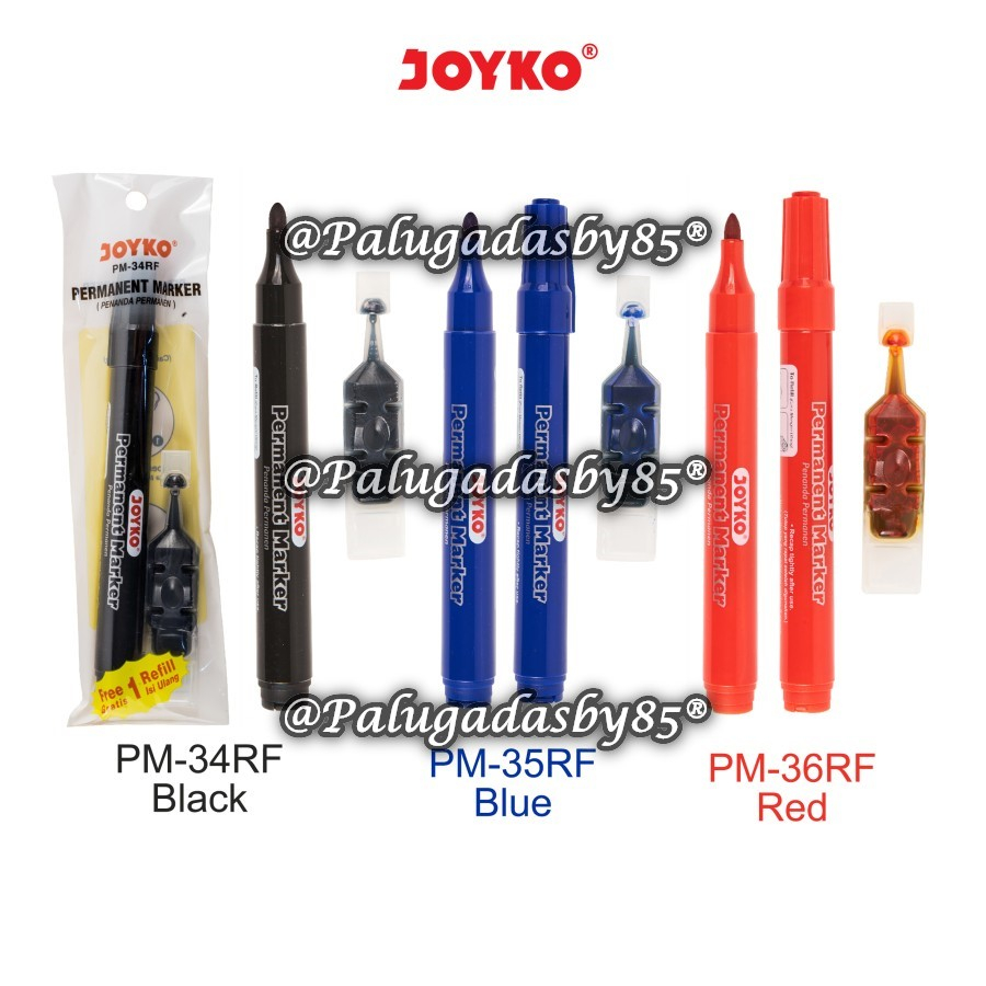 Jual (1 Set) Permanent Marker JOYKO PM-34RF PM-35RF PM-36RF / Joyko ...