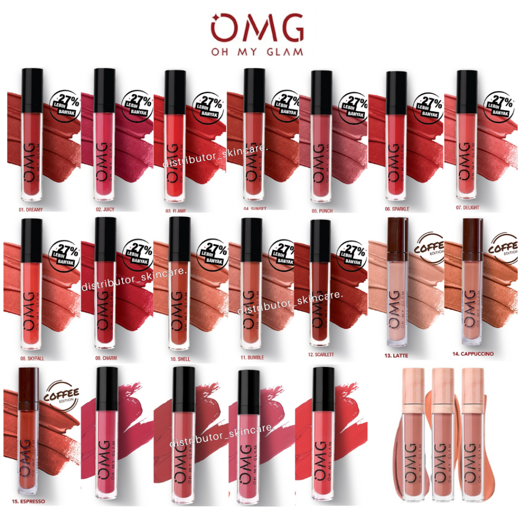 Jual OMG OH MY GLAM Matte Kiss Lip Cream / OMG OH MY GLAM Matte Kiss Lip Cream 3,5gr / Lipcream ...