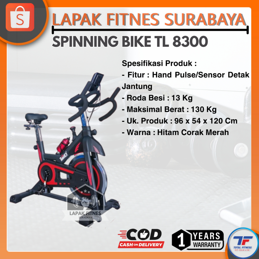 Jual Alat Olahraga Fitness Sepeda Statis Spinning Bike TL-8300 Total ...