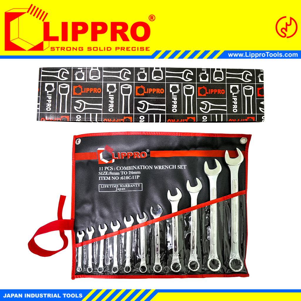 Jual Lippro Kunci Ring Pas Set 11 Pcs 8-24 Mm Combination Wrench Set ...