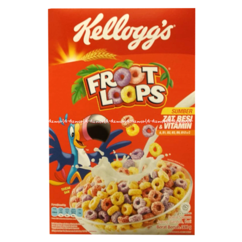 Jual Kellogg's Froot Loops 300gr Sereal Rasa Buah Lemon Orange Cereal ...