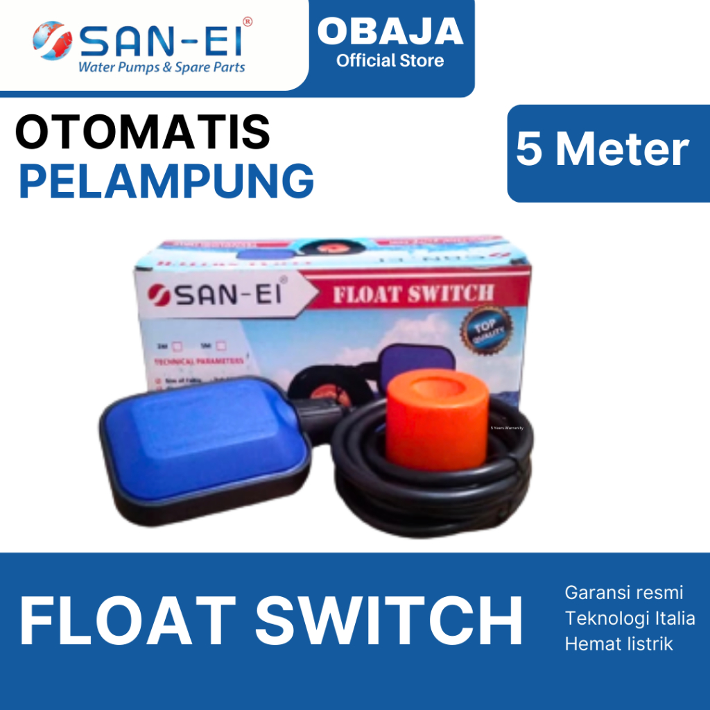 Jual San Ei Otomatis Pompa Celup 5 Meter / Otomatis Pelampung / Float Switch 5M San Ei | Shopee ...