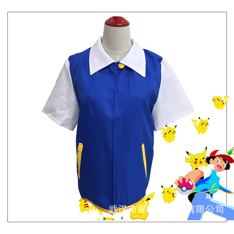 Jual [QTakasi] POKEMON Anime Costume Pokemon Ash Ketchum Cosplay Blue ...