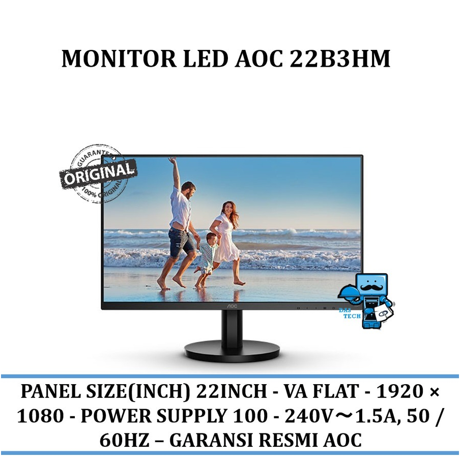 Jual Monitor LED AOC 22B3HM 22" 1080p VGA HDMI VESA Adaptive Sync ...