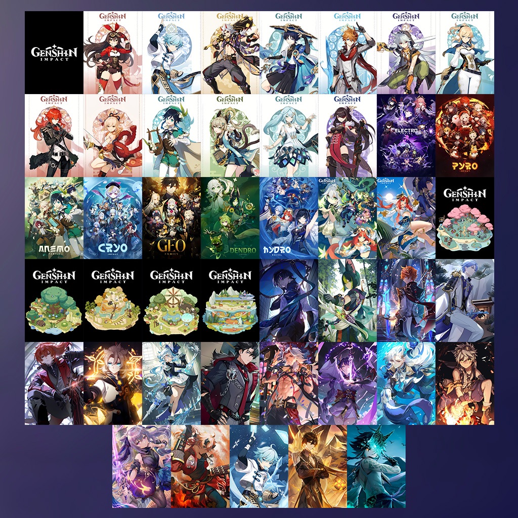 Jual POSTER GENSHIN IMPACT ISI 45pcs | DELUSIONWALL | POSTER DINDING ...
