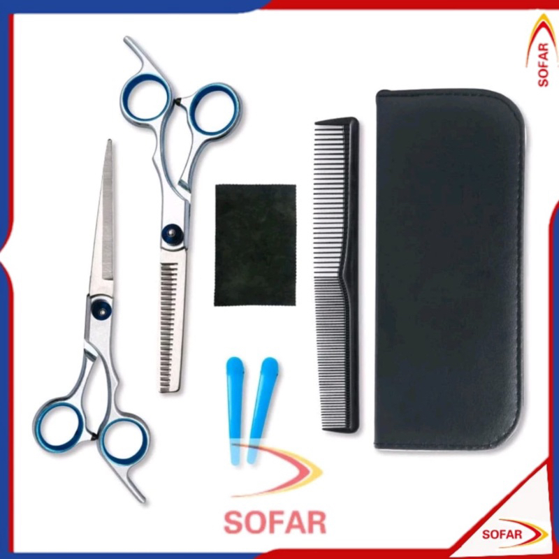 Jual Set Gunting Rambut Salon BarberShop Gunting Flat Gunting Sasak ...