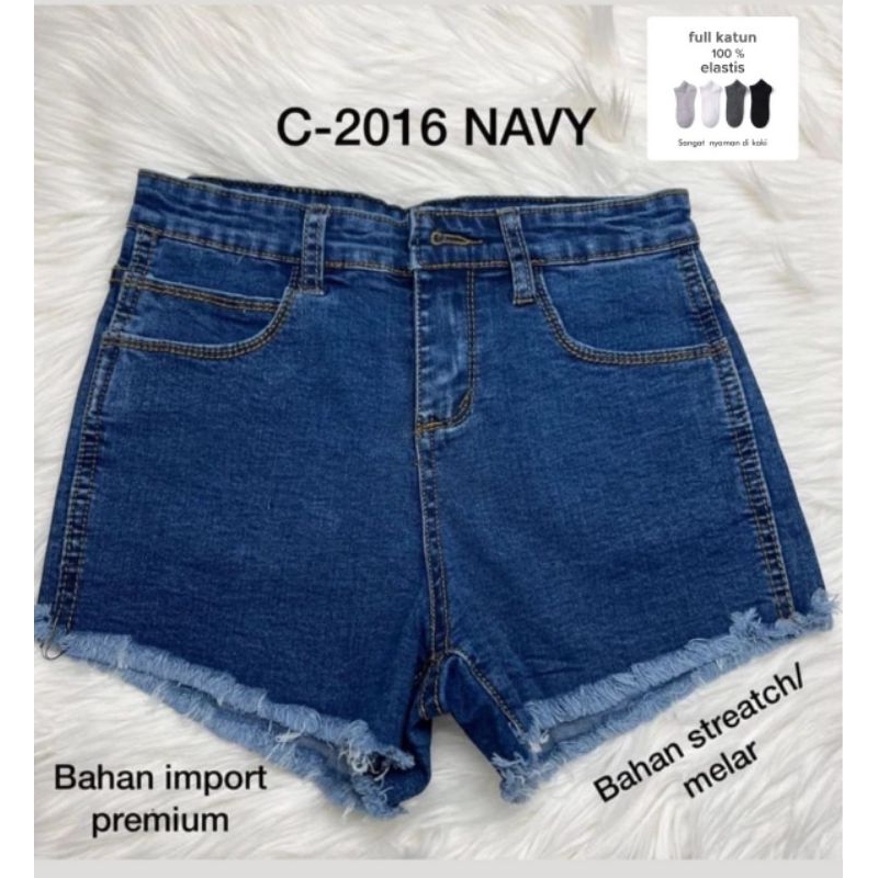 Jual hot pants celana pendek jeans wanita/ hight waist hotpants jeans/celana wanita sobek rawis ...