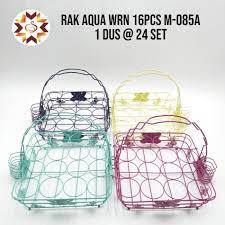 Jual Rak Aqua Warna 16 Lubang- Keranjang Tempat Air Mineral Aqua Gelas ...