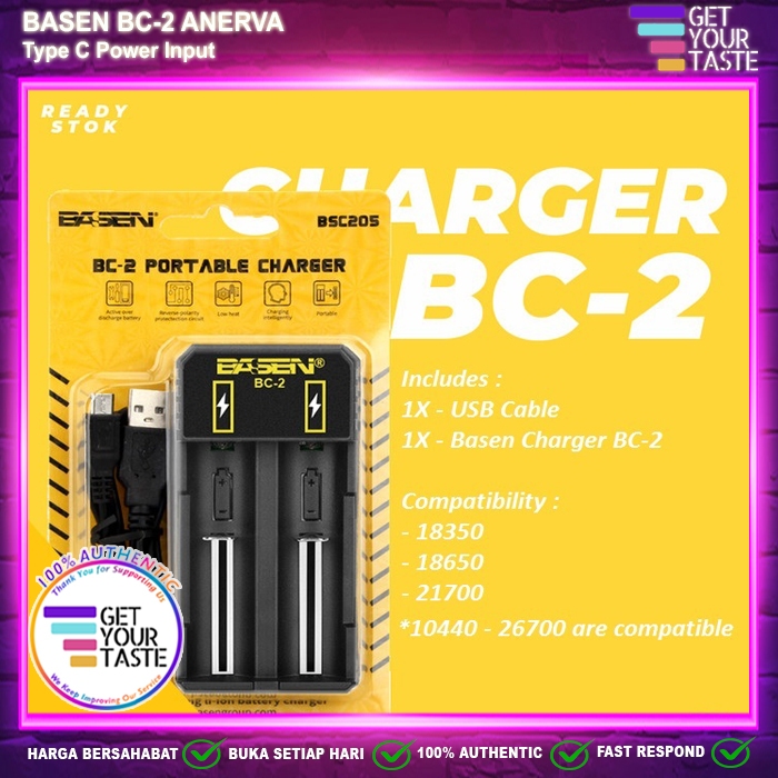 Jual Charger Basen BC2 100% Authentic - Basen BC2 Charger Battery Vape ...