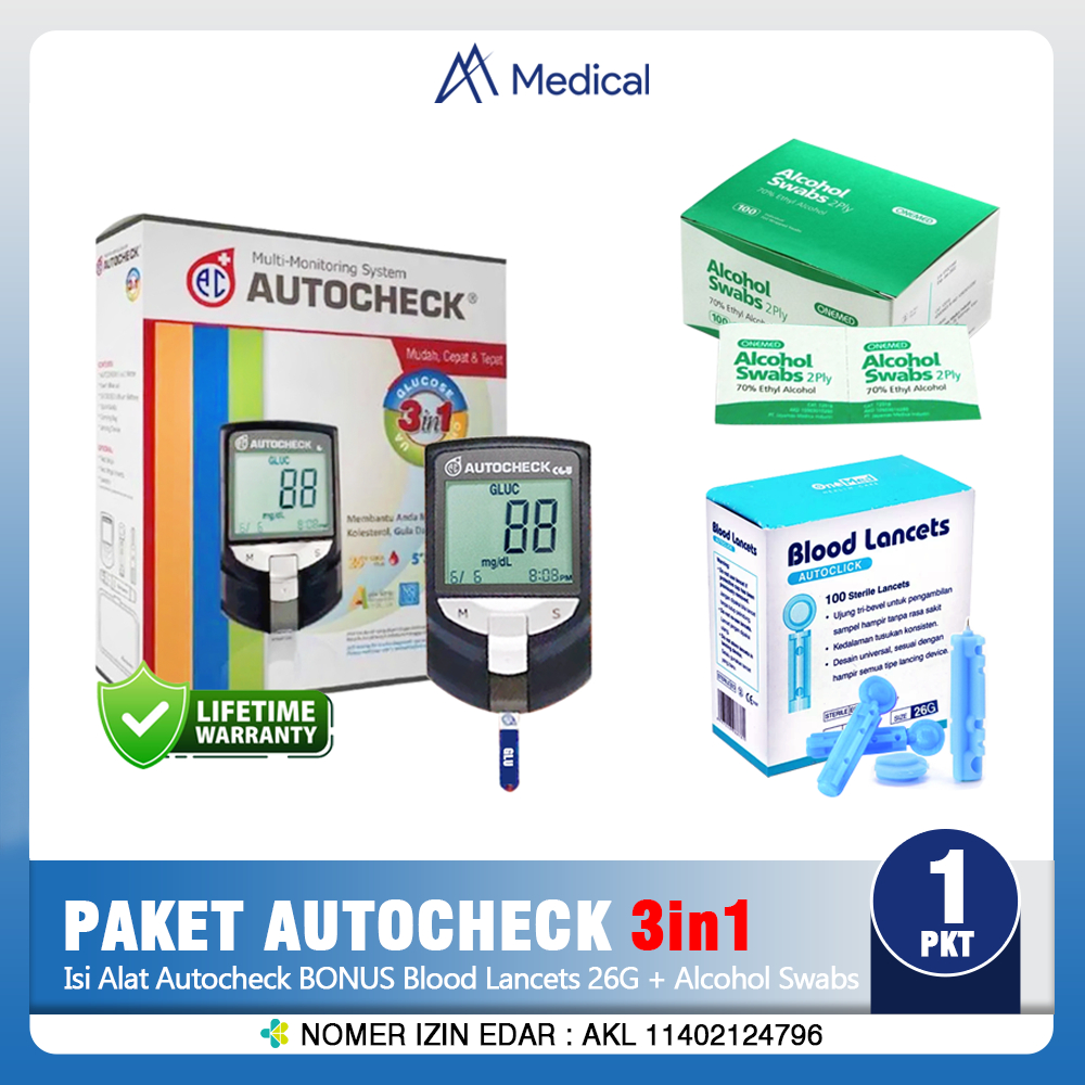 Jual AUTOCHECK GCU 3in1 Alat Test Glucose Cholesterol Uric Acid Alat ...