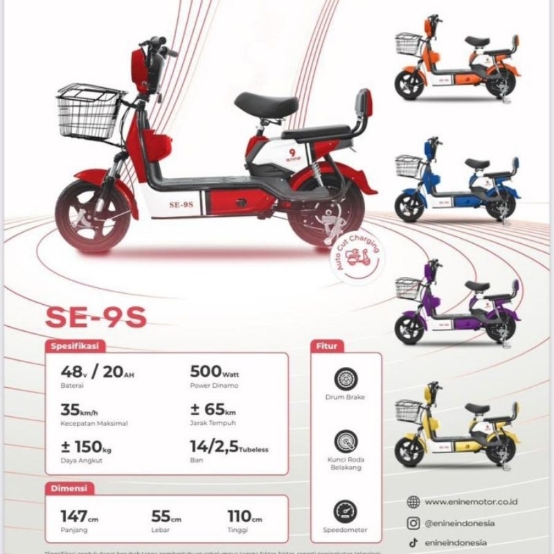 Jual SEPEDA LISTRIK E NINE SE-9S | Shopee Indonesia