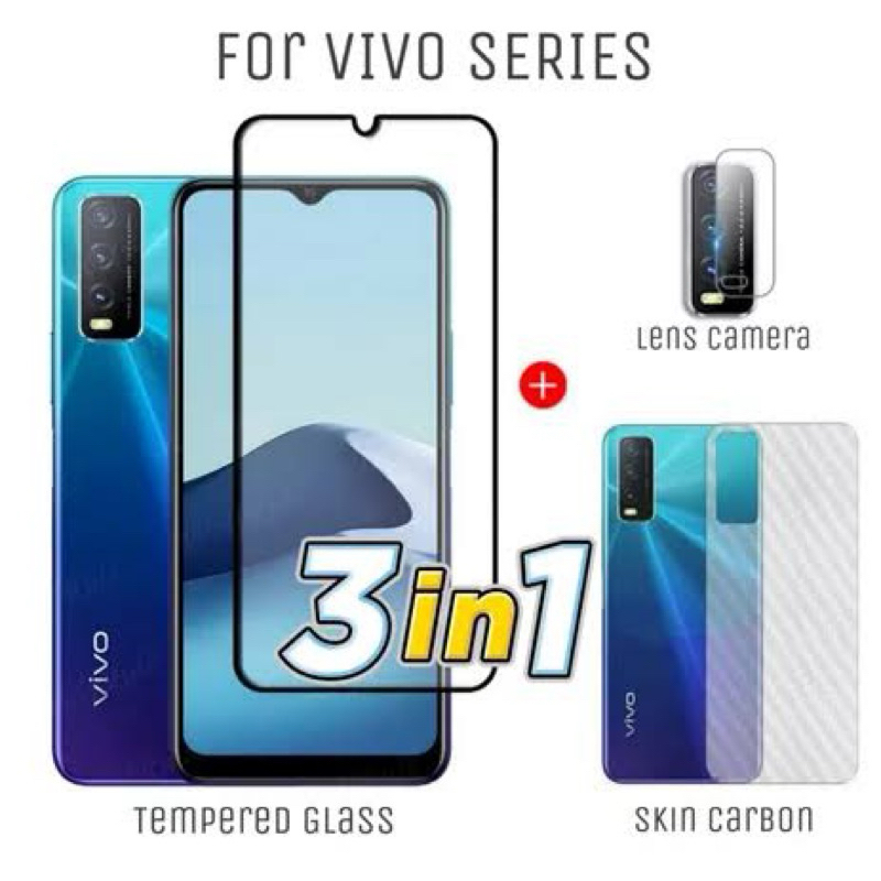 Jual PAKET 3 IN 1 Tempered Glass Full Cover VIVO Y33S Y20 Y21 Y21S Y20i Y12S Y20S Y20S G Anti ...
