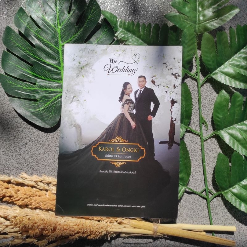 Jual Undangan Pernikahan Custom Foto Simple Tanpa Lipat | Undangan ...
