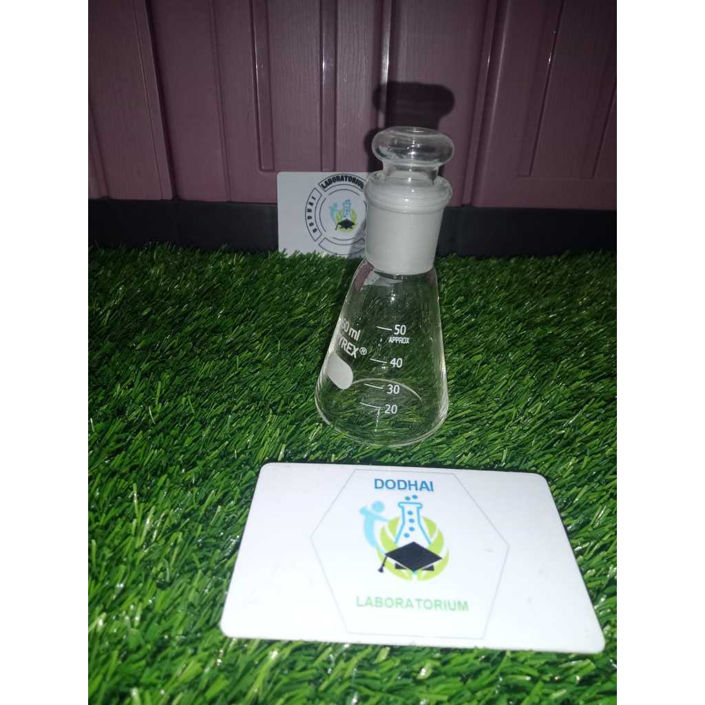 Jual Erlenmeyer / Erlenmayer / Elemayer / elemeyer 50ml asah + tutup ...