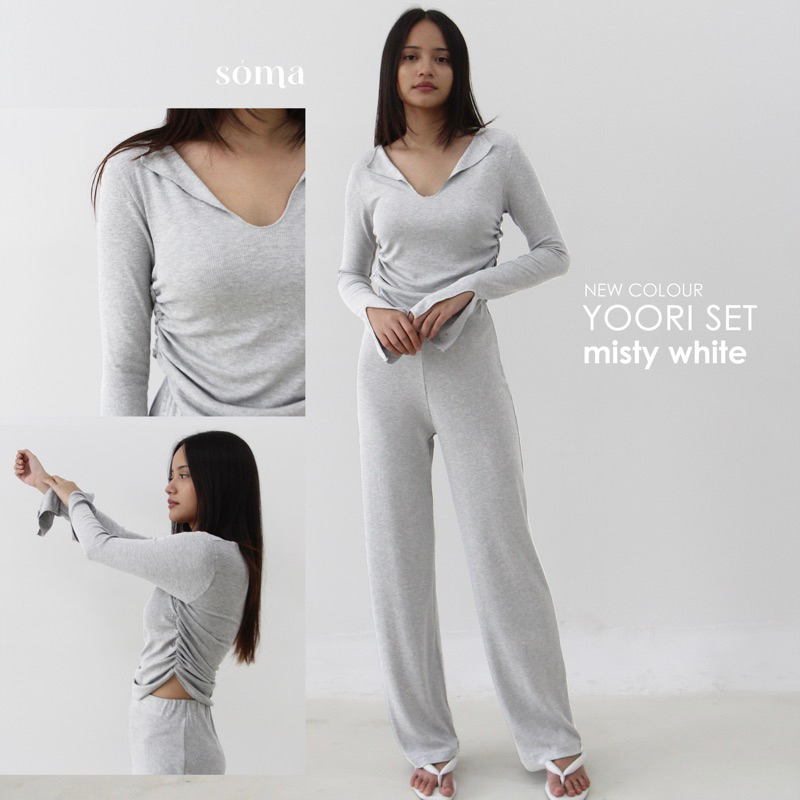 Jual YOORI SET - Setelan Wanita Oneset Lengan Panjang Knit Rib Premium ...