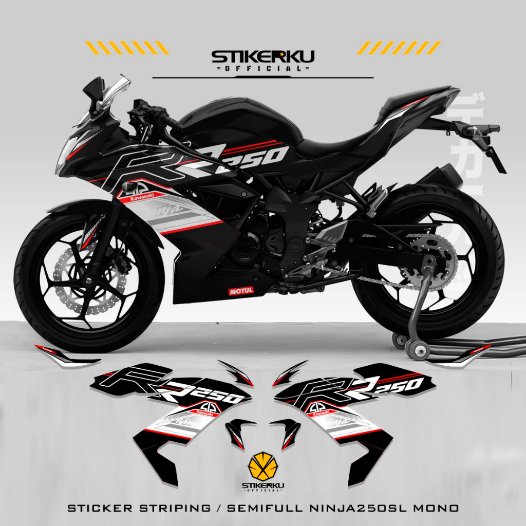 Jual STRIPING NINJA250SL MONO / MOTIF 9 / STICKER / NINJA250RR MONO ...