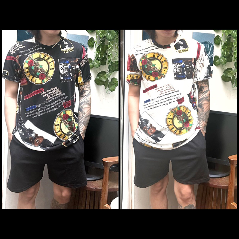 Jual kaos distro pria guns anda roses kaos band size M l xl | Shopee ...