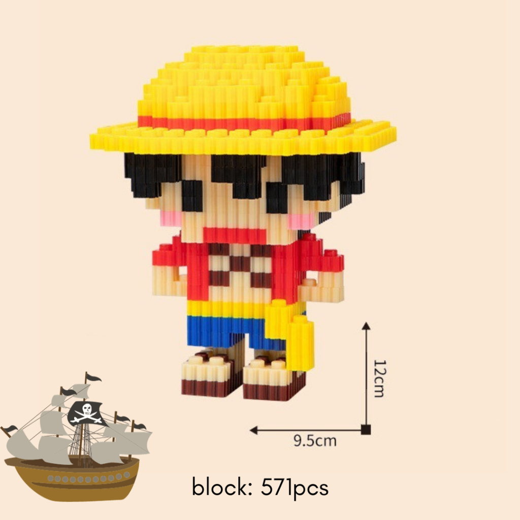 Jual [HARU] Nano Block One Piece Luffy Series Bricks Mainan Balok Figur ...