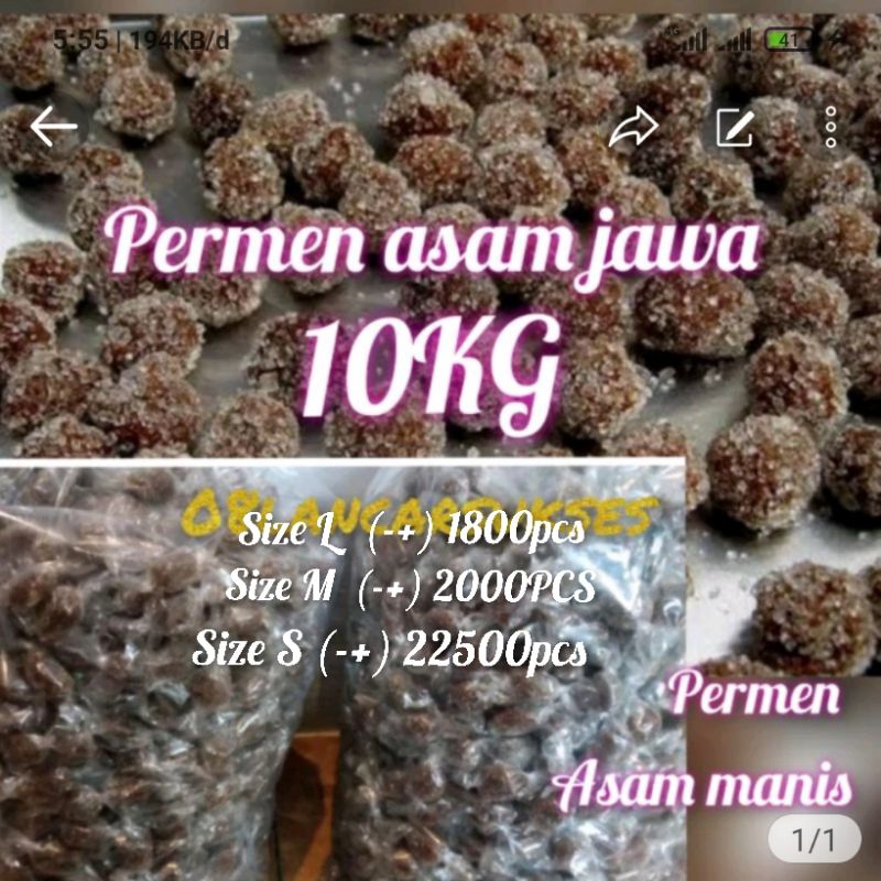 Jual PERMEN ASAM JAWA/PERMEN ASEM ball 10 KG | Shopee Indonesia