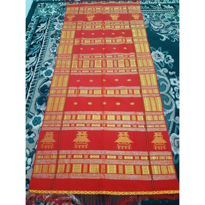 Jual Uis Nipes Merah Pengantin Karo Full Sutra Ori Benang Kristal ...