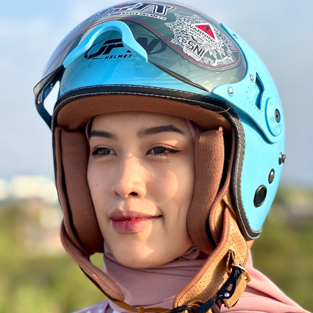 Jual Helm Retro JPN Hijab Half Face Pria Wanita Solid Pastel | Shopee ...
