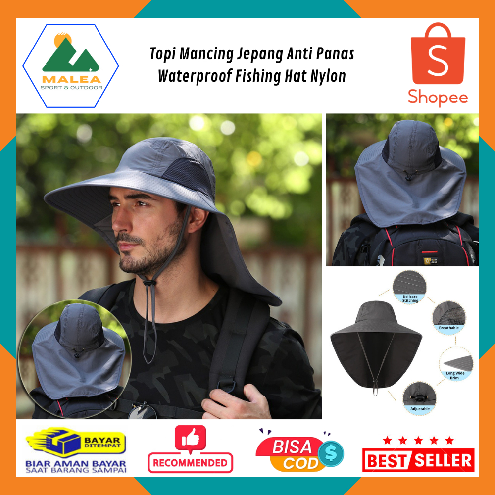 Jual Topi Mancing Jepang Anti Panas Waterproof Fishing Hat Nylon / Topi ...