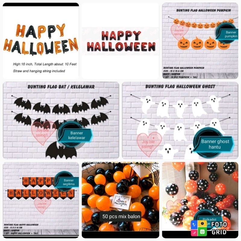 Jual PAKET DEKORASI HALLOWEEN/ kertas krep/tirai halloween/BANNER ...