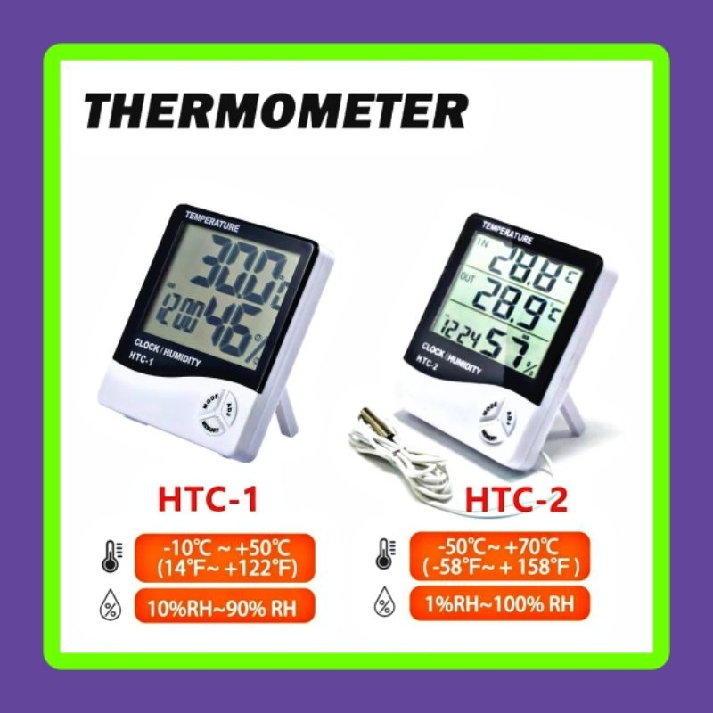Jual Jam digital HTC 2 Alat pengukur suhu ruangan digital ( thermometer ...