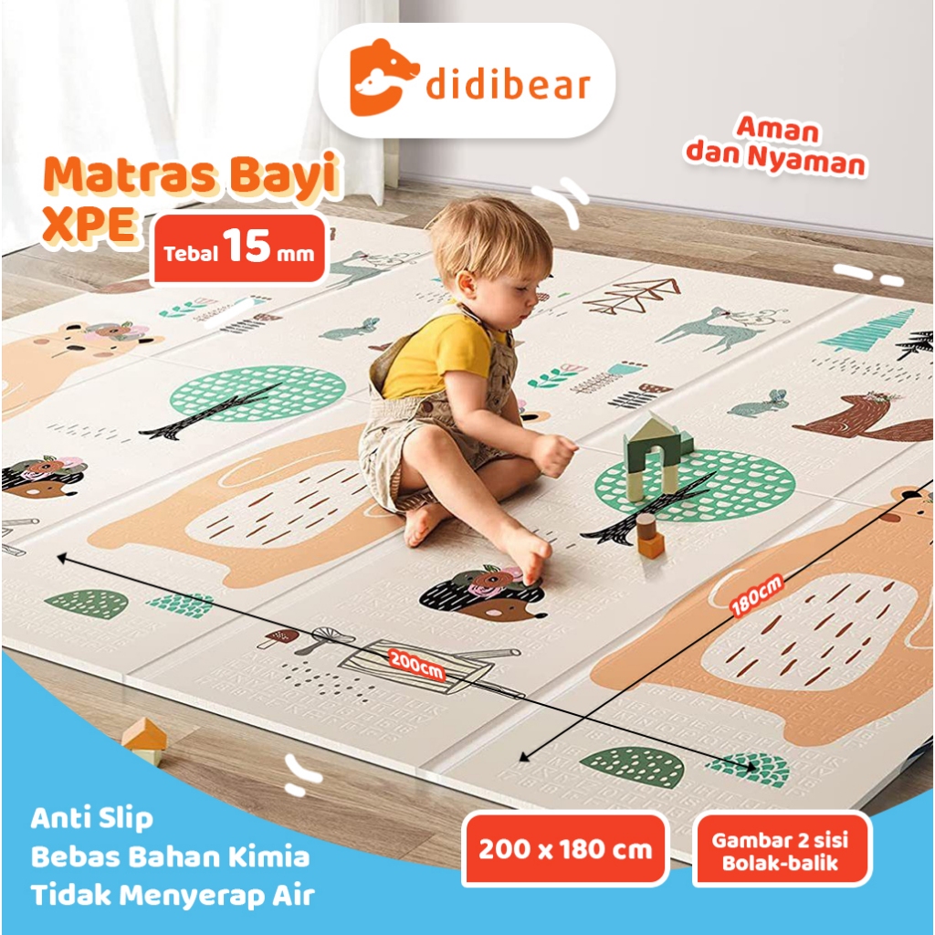 Jual Didibear Baby Playmat Matras Foam Bayi Karpet Tikar Lipat 200x180 ...