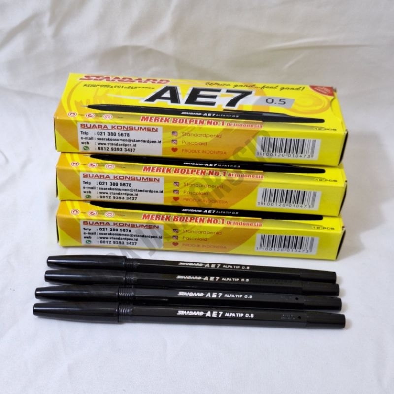 Jual 1 Gross Isi 12 Kotak Pena STANDARD AE7 / Pulpen / Bolpoint / Ballpoint | Shopee Indonesia