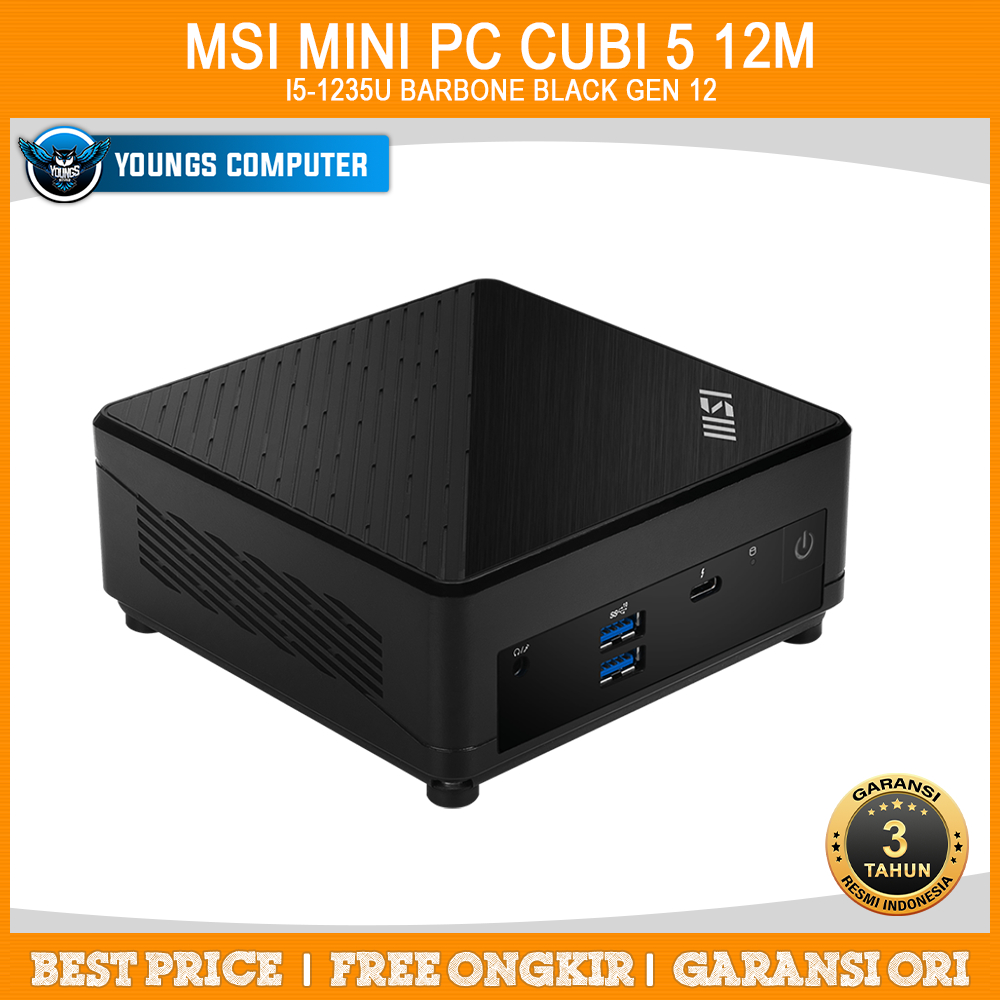 Jual MSI MINI PC CUBI 5 12M - i5-1235U BARBONE BLACK GEN 12 | Shopee ...