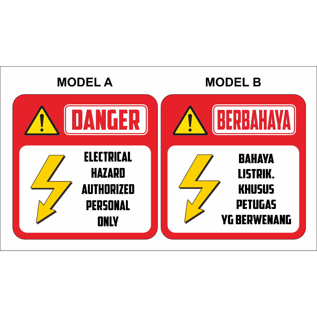 Jual STIKER VINYL BAHAYA LISTRIK MODEL 2 ( DIJUAL SATUAN ) | Shopee ...