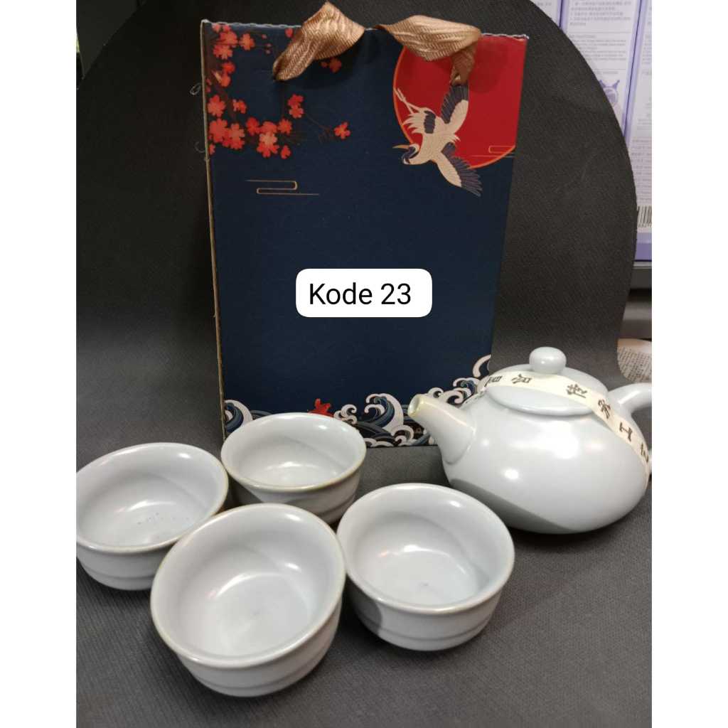 Jual CHINESE TEA POT set Teko Teh China Cangkir Keramik Set 4CUP dan 6 ...