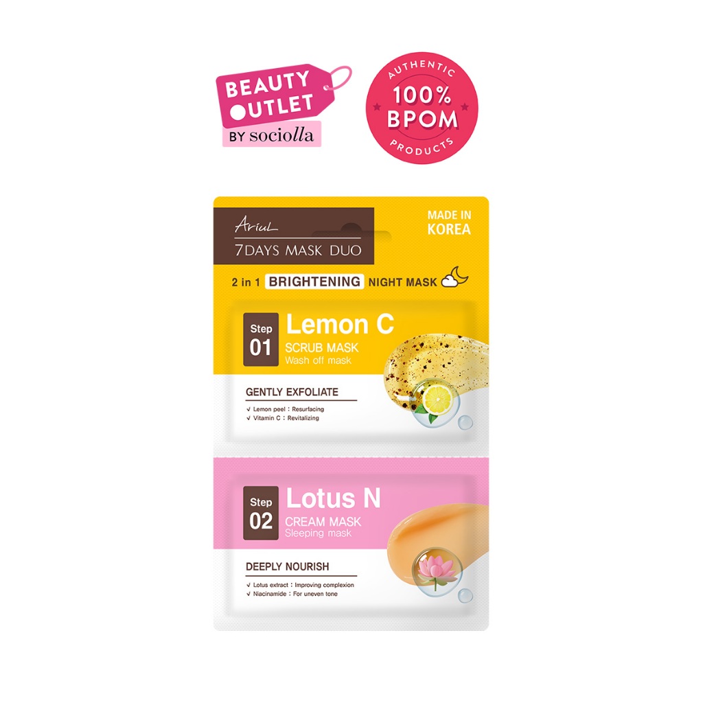 Jual [ Clearance Sale] Ariul 7Days Mask Duo 2 in 1 Brightening Night ...