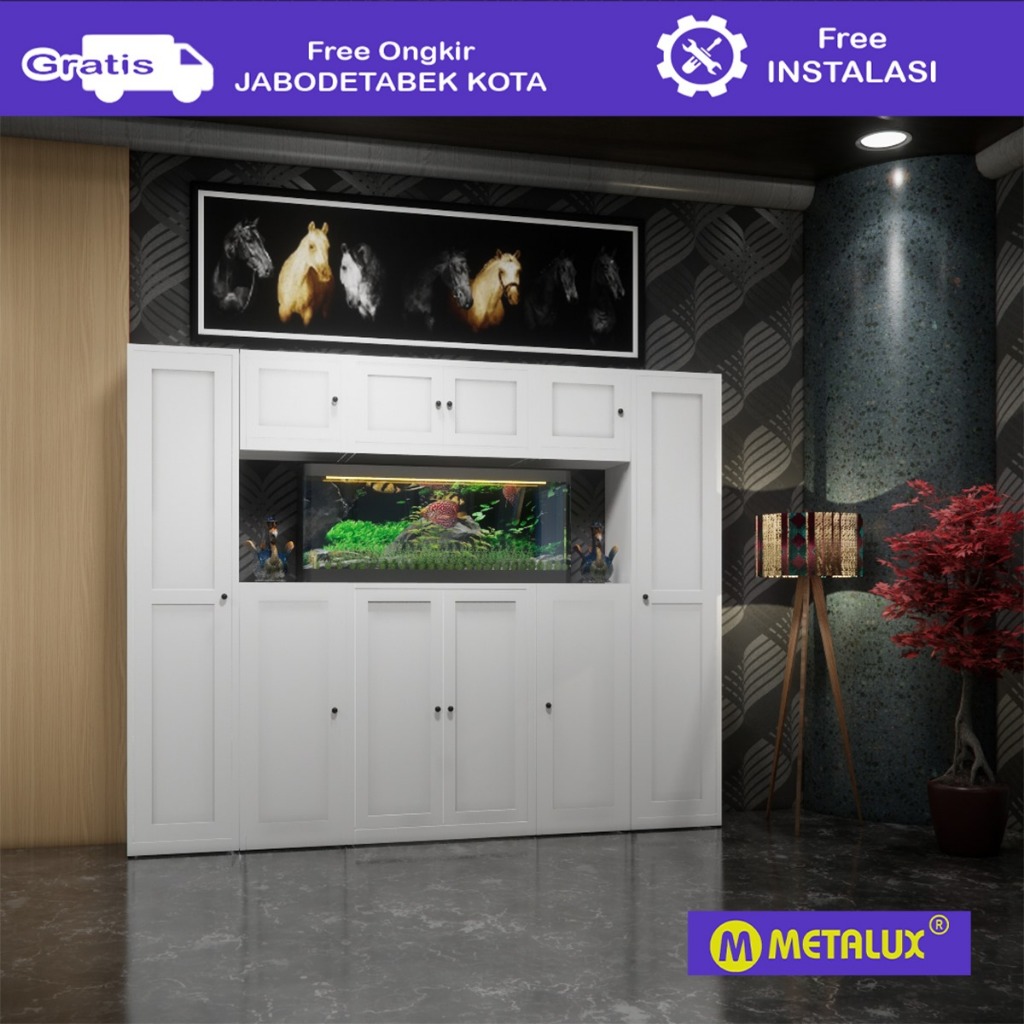 Jual METALUX YOSI - Lemari Pajangan Besi Set | Steel Rack Display Set ...