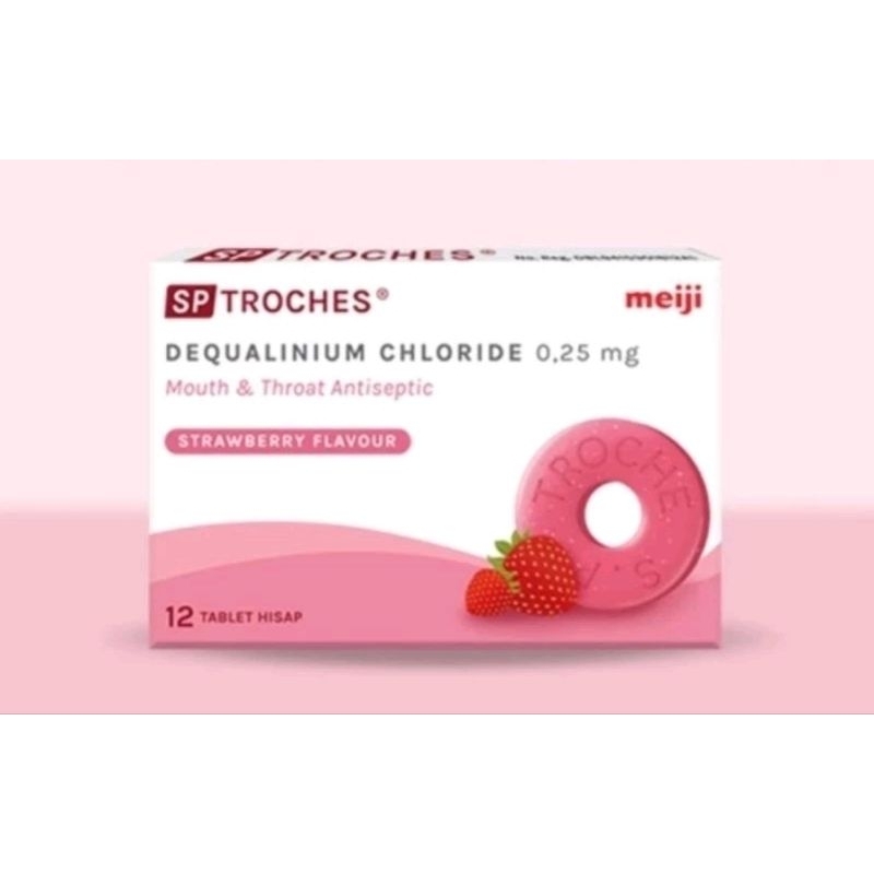 Jual SP Troches Meiji Rasa Strawberry Untuk Tenggorokan Isi 12 Tablet ...