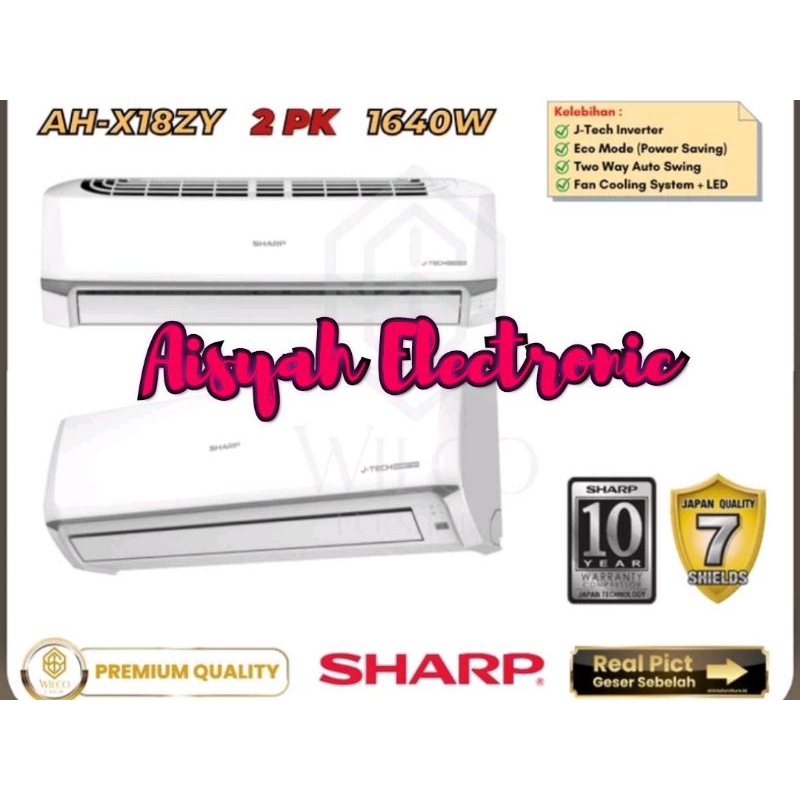 Jual AC SHARP 2 PK INVERTER AH-X18ZY GARANSI 10 TAHUN | Shopee Indonesia