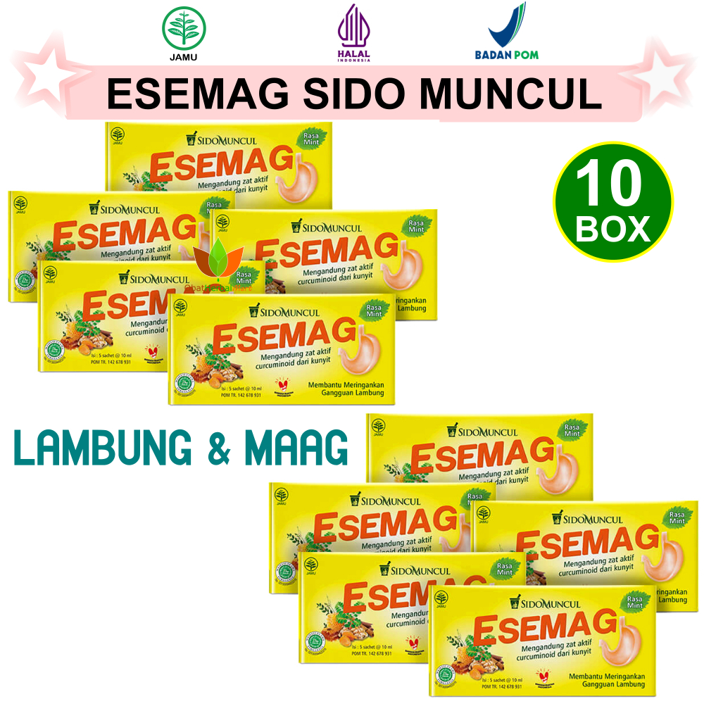Jual 10 BOX ISI 50 SACHET ESEMAG CAIR SIDOMUNCUL, JAMU OBAT HERBAL ASAM ...