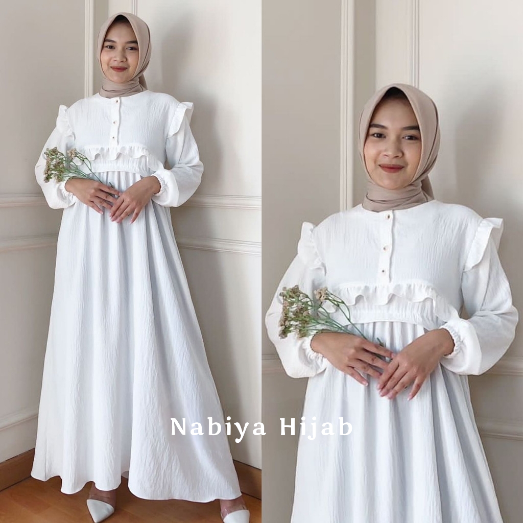 Jual Gamis Kayla Putih Hitam Polos Terbaru Jumbo LD 92 98 100 104 120 ...