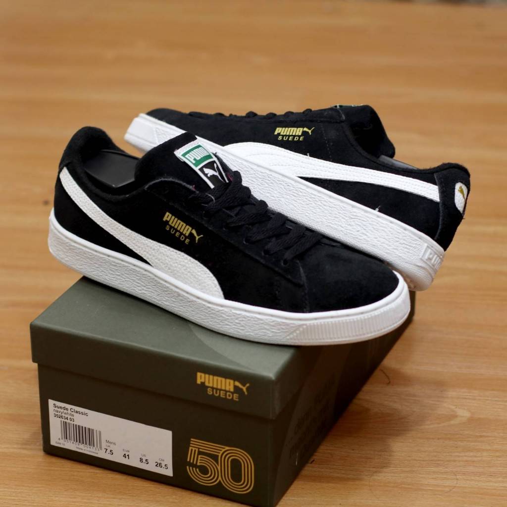 Jual SEPATU PRIA - KETS PM SUEDE - BLACK WHITE | Shopee Indonesia