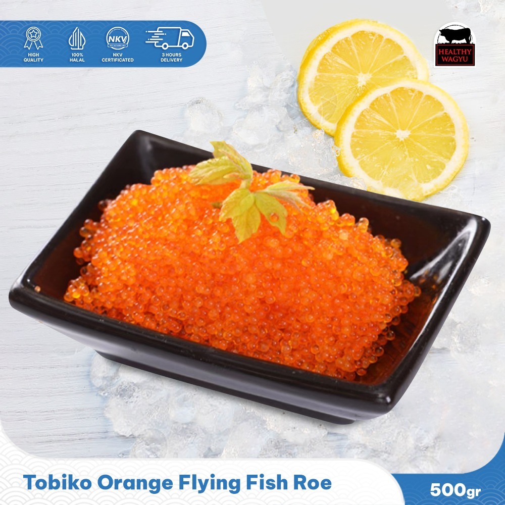 Jual Tobiko Orange - Telur Ikan 500 Gram HealthyWagyu | Shopee Indonesia