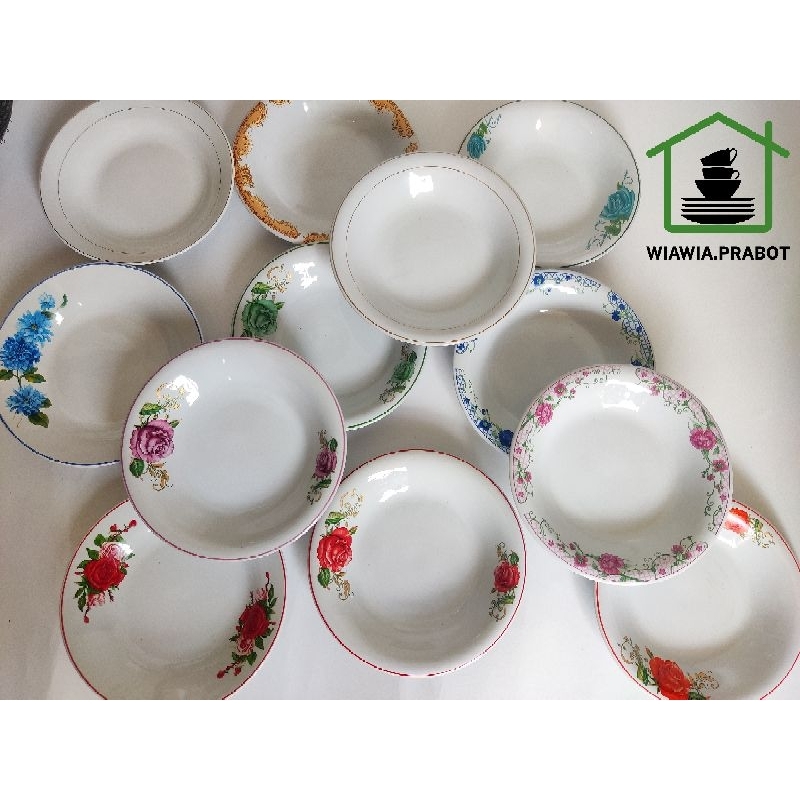 Jual piring rose prasmanan 9 inc piring keramik porselen piring makan ...