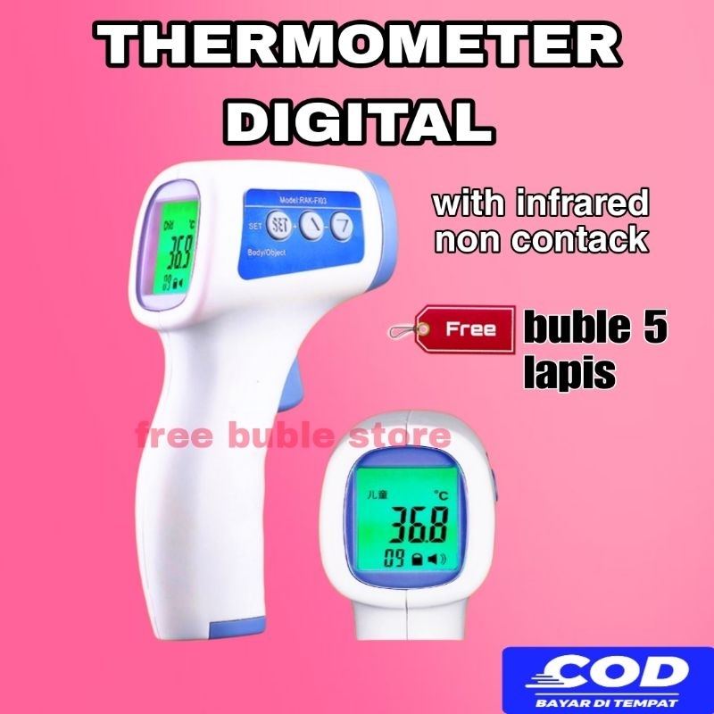 Jual thermometer digital non contack infrared thermogun thermometer suhu badan termometer ...
