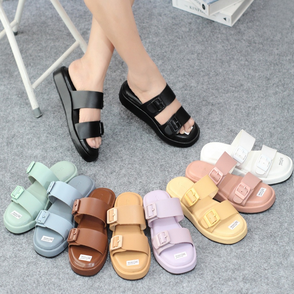 Jual HR-sendal wanita variasi Gesper terbaru 2023 ST349 | Shopee Indonesia