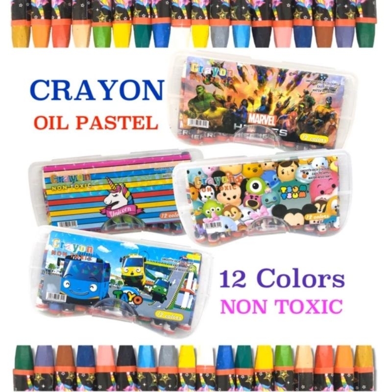 Jual Crayon 12 Warna Besar/Oil Pastel Colours/Crayon Oil Pastel/Krayon ...