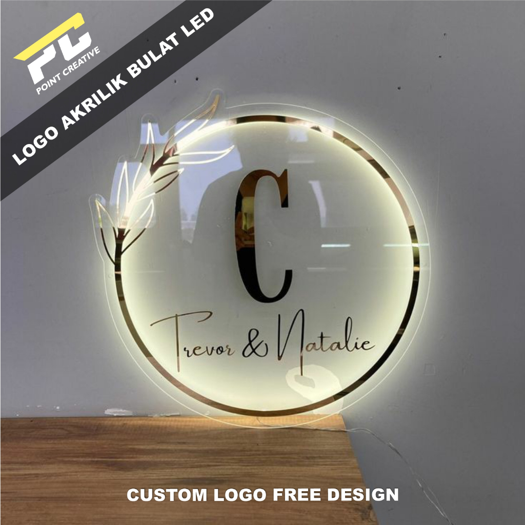 Jual Papan Logo Akrilik Bulat Transparant Led Backlite Custom Bebas ...