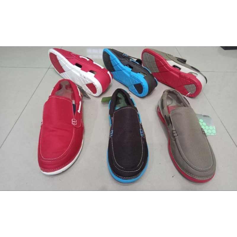 Jual CROCS BEACH LINE BOAT MAN SEPATU PRIA SLIP ON CANVAS | Shopee ...